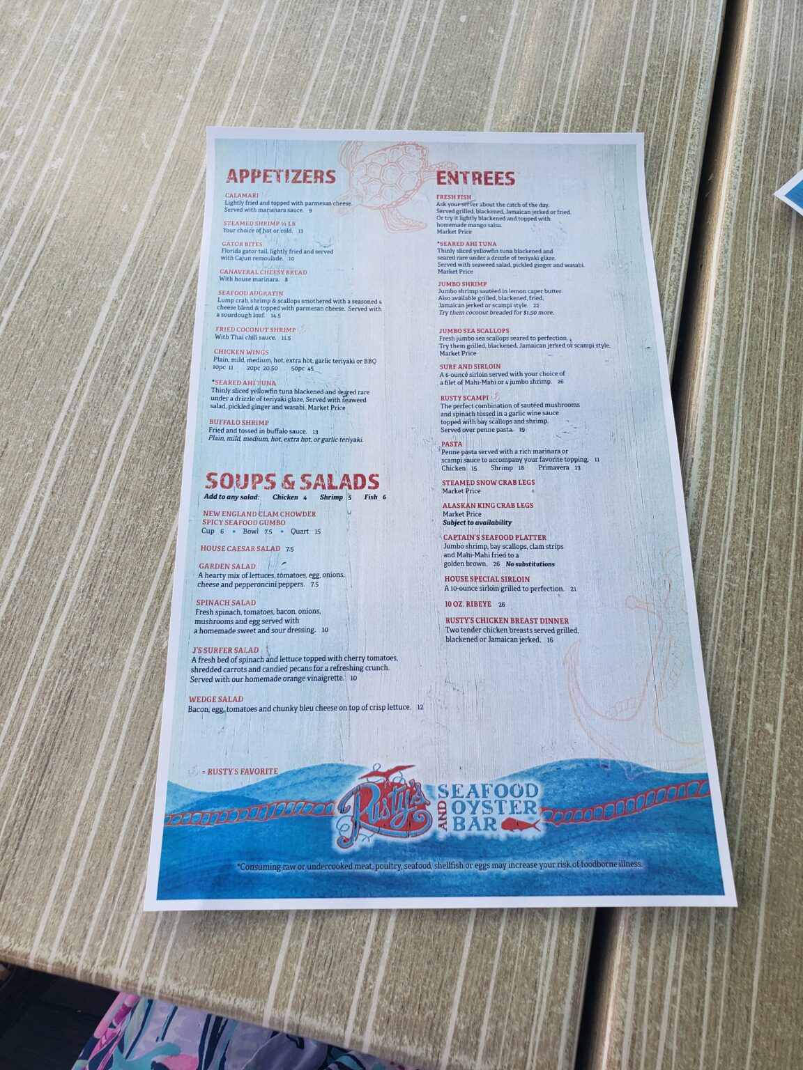 Rusty's Seafood & Oyster Bar - menu and review ⋆ malarkey